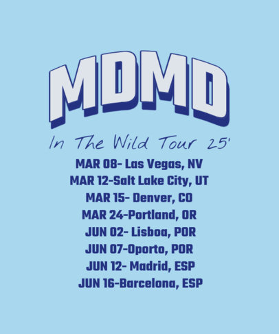 Placeit - Back Boyband T-Shirt Design Maker for a World Tour Concert