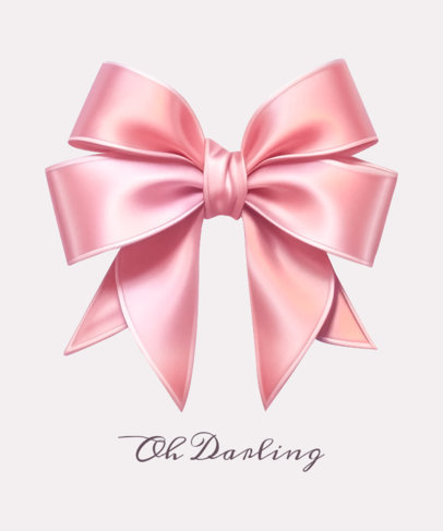 Placeit - T-Shirt Design Maker With Pink Bow Inspired by the Coquette Trend