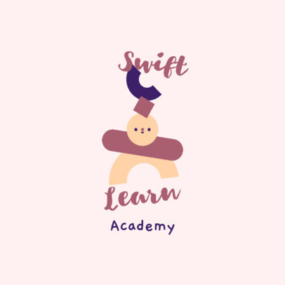 Placeit - Logo Maker for a Kids Academy Featuring Colorful Figures