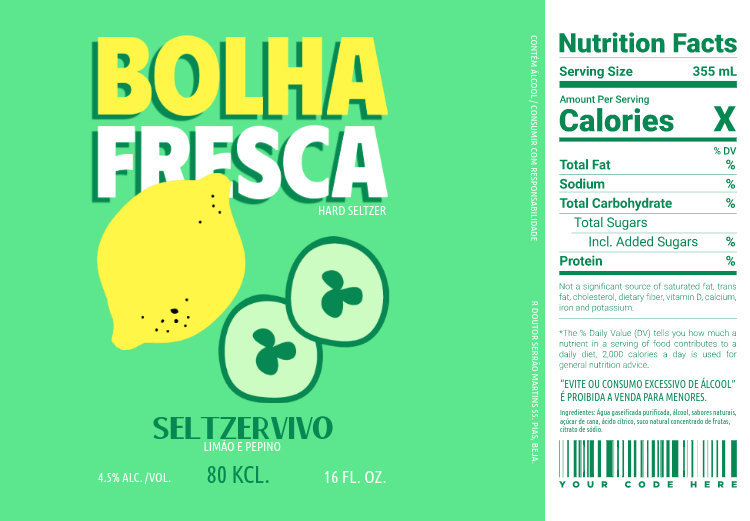 Placeit - Hard Seltzer Label Design Maker with a Lemon and Cucumber Slices