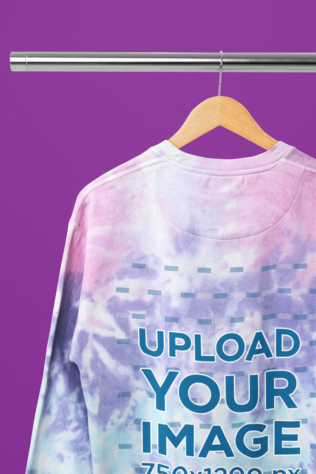 Placeit - Mockup of a Colortone Tie-Dye Sweatshirt Placed on a Wooden ...