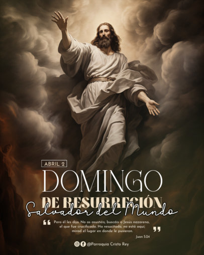 Placeit - Instagram Post Template Featuring an Illustration of Jesus ...