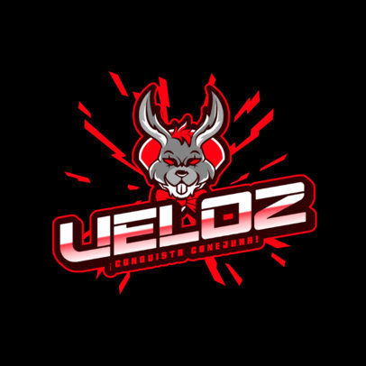 Placeit - Gaming Logo Maker Featuring an Angry Rabbit Illustration