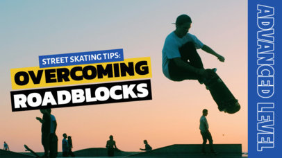 Placeit - YouTube Thumbnail Template for a Skating Tips Vlog