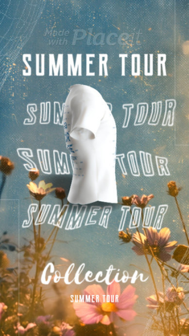 Placeit - Round-Neck T-Shirt Video for a Concert Merch Ad