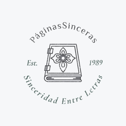 Placeit - Online Logo Maker with a Book Graphic for a Reading Club