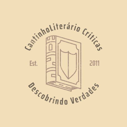 Placeit - Book Club Logo Creator Featuring an Illustrated Girl Reading