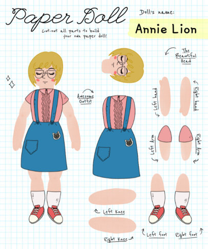 Placeit - Super Cute Paper Doll Design