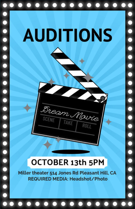 Placeit - Movie Auditions Casting Flyer Template