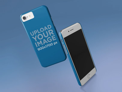 Placeit - Mockup of a Phone Case Over a Gradient Background