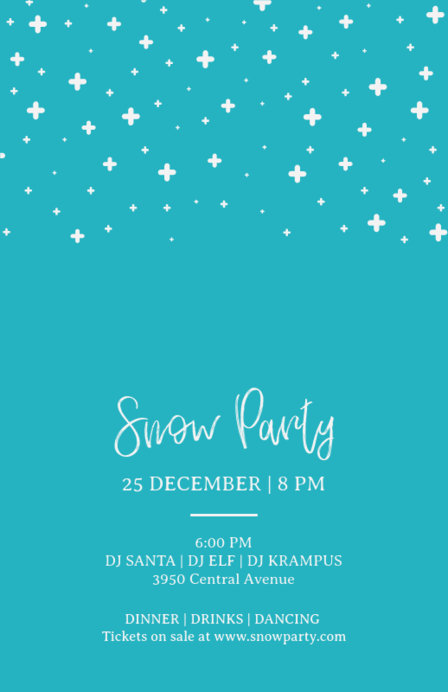 Placeit - Snow Party Holiday Flyer Template