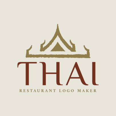 Placeit - Simple Thai Restaurant Logo Maker with Flashy Typeface
