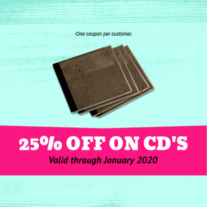 Placeit - Customizable Coupon Template with Vintage Cassettes