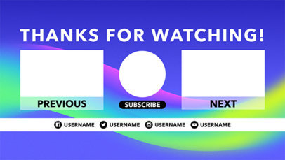 Placeit - YouTube End Card Template with Psychedelic Colors