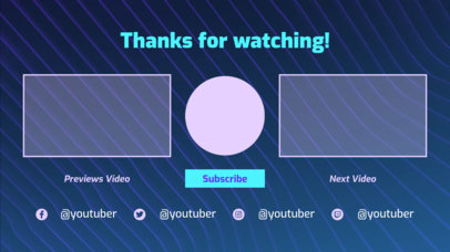 Placeit - YouTube End Screen Maker Featuring Diagonal Striped Background