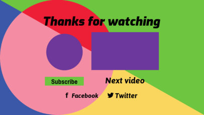Placeit - Multicolored YouTube End Card Maker with a Modern Design