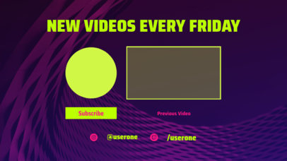 Placeit - YouTube End Screen Maker Featuring Diagonal Striped Background