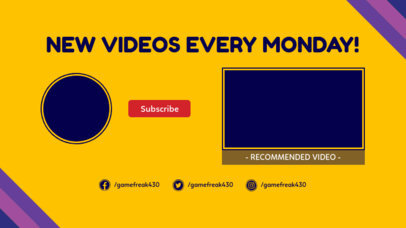 Placeit - Simple YouTube End Screen Template with a Next Video Panel