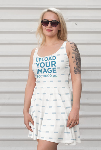 Placeit - Dress Mockup of a Woman at a Mall