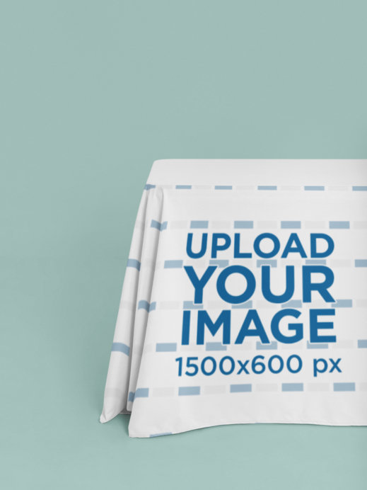 Placeit - Mockup of an Exhibition Tablecloth Against a Plain Background