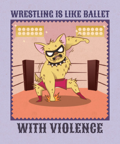 Placeit - T-Shirt Design Maker of a Mexican Dog with a Luchador Mask