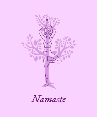 Placeit - Simple T-Shirt Design Template Featuring Yoga Asanas ...