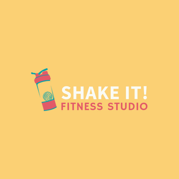 Placeit - Fitness Studio Logo Maker with a Shaker Clipart