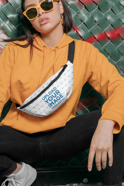 Placeit - Fanny Pack Mockup Featuring a Woman Showing Her Belly