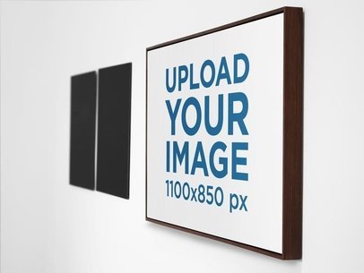 Placeit - Poster Frame Mockup Featuring a Crowded Gallery