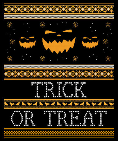 Placeit - Ugly Sweater Template Featuring Halloween Graphics