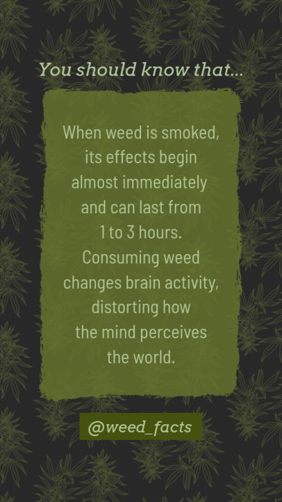 Placeit - Cannabis-Themed Instagram Story Generator Featuring a Quote