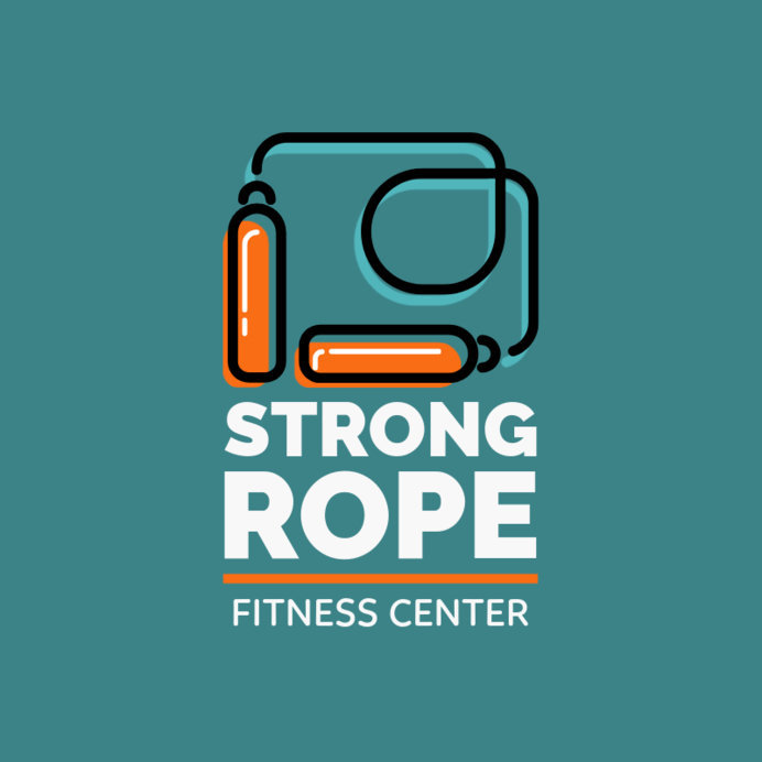 Placeit - Fitness Center Logo Template Featuring a Jumping Rope Clipart