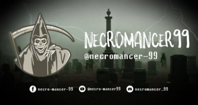 Placeit - Horror Twitch Banner Template with a Horned Demon Illustration