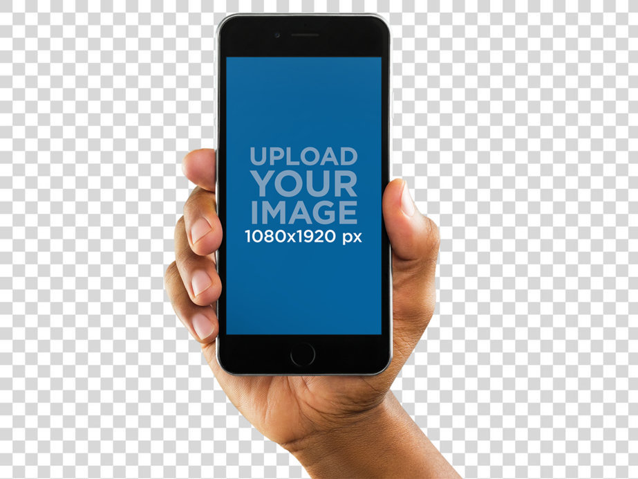 Placeit - Mockup of a Man Holding iPhone 6 Plus in Portrait Position