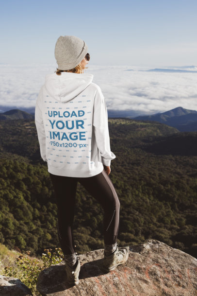 Placeit - Pullover Hoodie Mockup Featuring a Group of Friends Hiking at ...