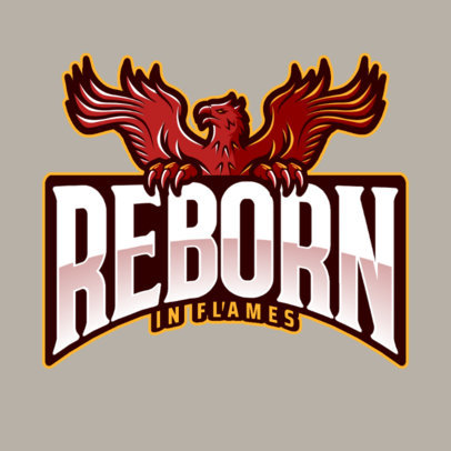 Placeit - Gaming Logo Template Featuring a Burning Phoenix