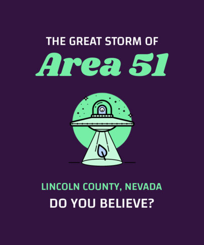 Placeit - UFO T-Shirt Design Maker with an Area 51 Theme