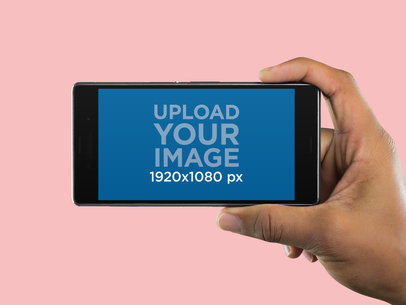 Placeit - Mockup of a Floating Android Phone Over a Transparent Background