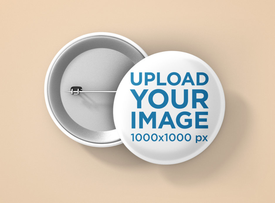 Placeit - Back and Front View Mockup of Two Buttons Placed over a ...