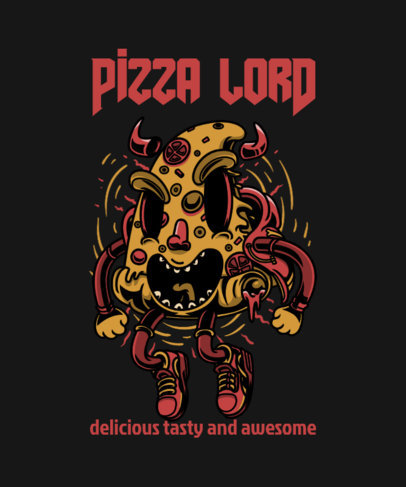 Placeit - T-Shirt Design Generator Featuring a Pizza-Box Monster Cartoon