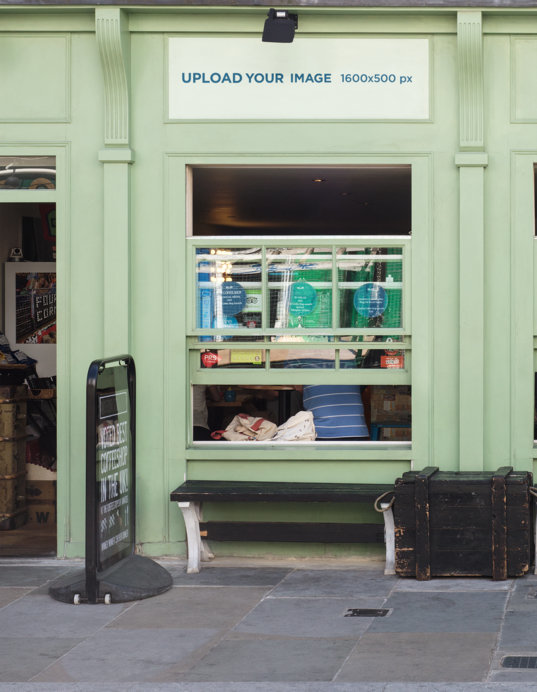 Placeit - Storefront Mockup of a Classic Coffee Shop