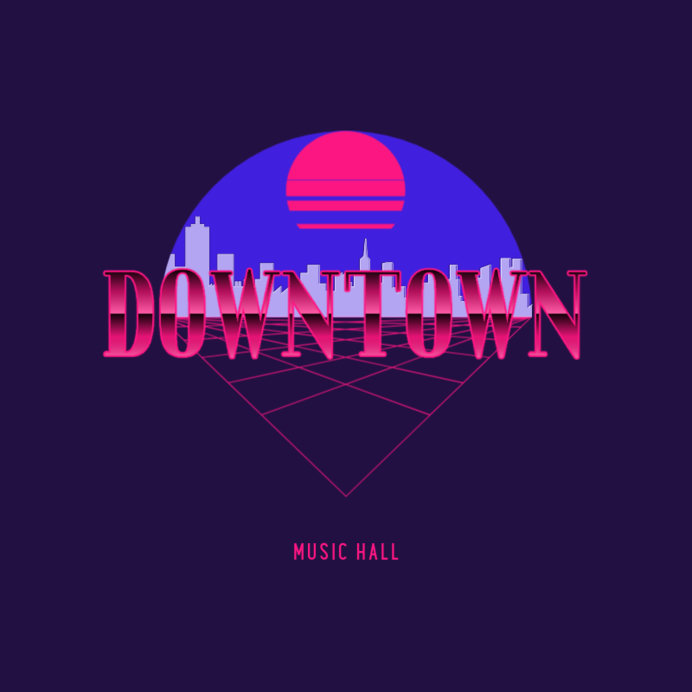 Placeit - Music Hall Logo Template with a Sunset Graphic