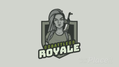 Placeit - Animated Battle Royale Game Logo Maker of a Fierce Woman