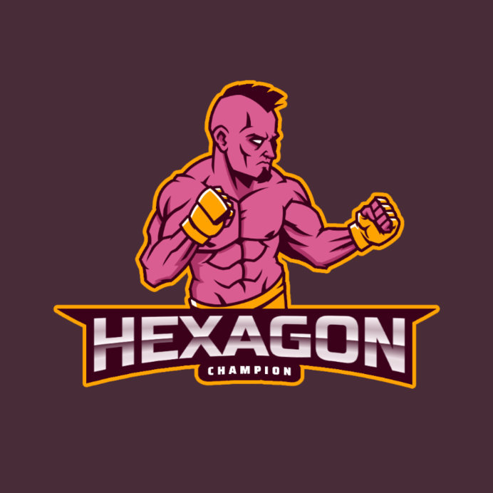 Placeit - Sports Logo Maker Featuring an MMA Fighter with a Mohawk