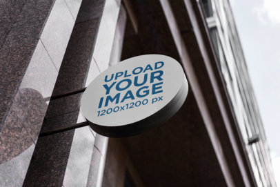 Placeit - Mockup of a Round Outdoor Sign