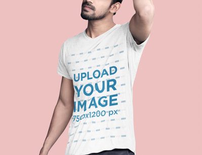 Placeit - T-Shirt Mockup of a Cropped-Face Man with Hands in His Back