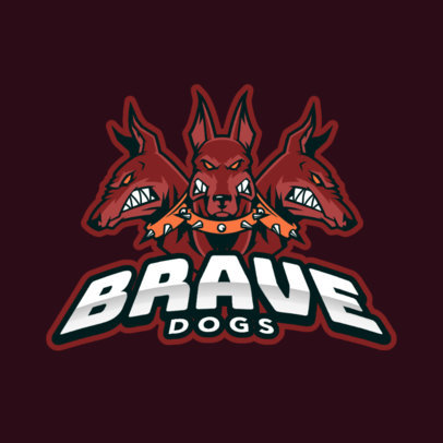 Placeit - Logo Maker for a Gaming Squad Featuring Three Wolf Heads
