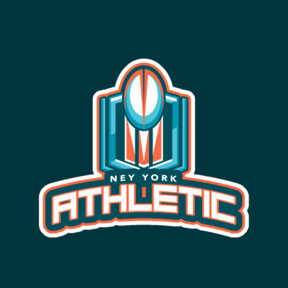 Placeit - Sports Logo Generator Featuring a Rugby Player Illustration