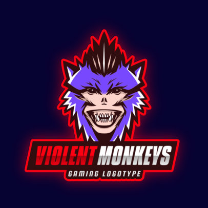Placeit - Gaming Logo Creator Featuring an Aggressive Monkey