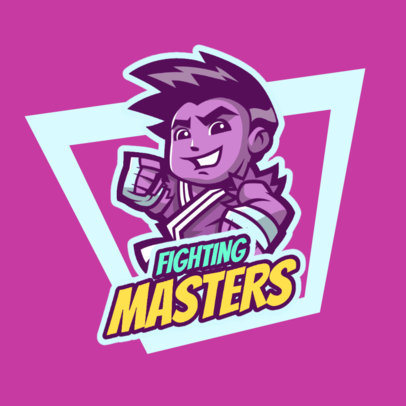Placeit - Fighting Game Logo Maker Featuring a Muscled Wrestler Character